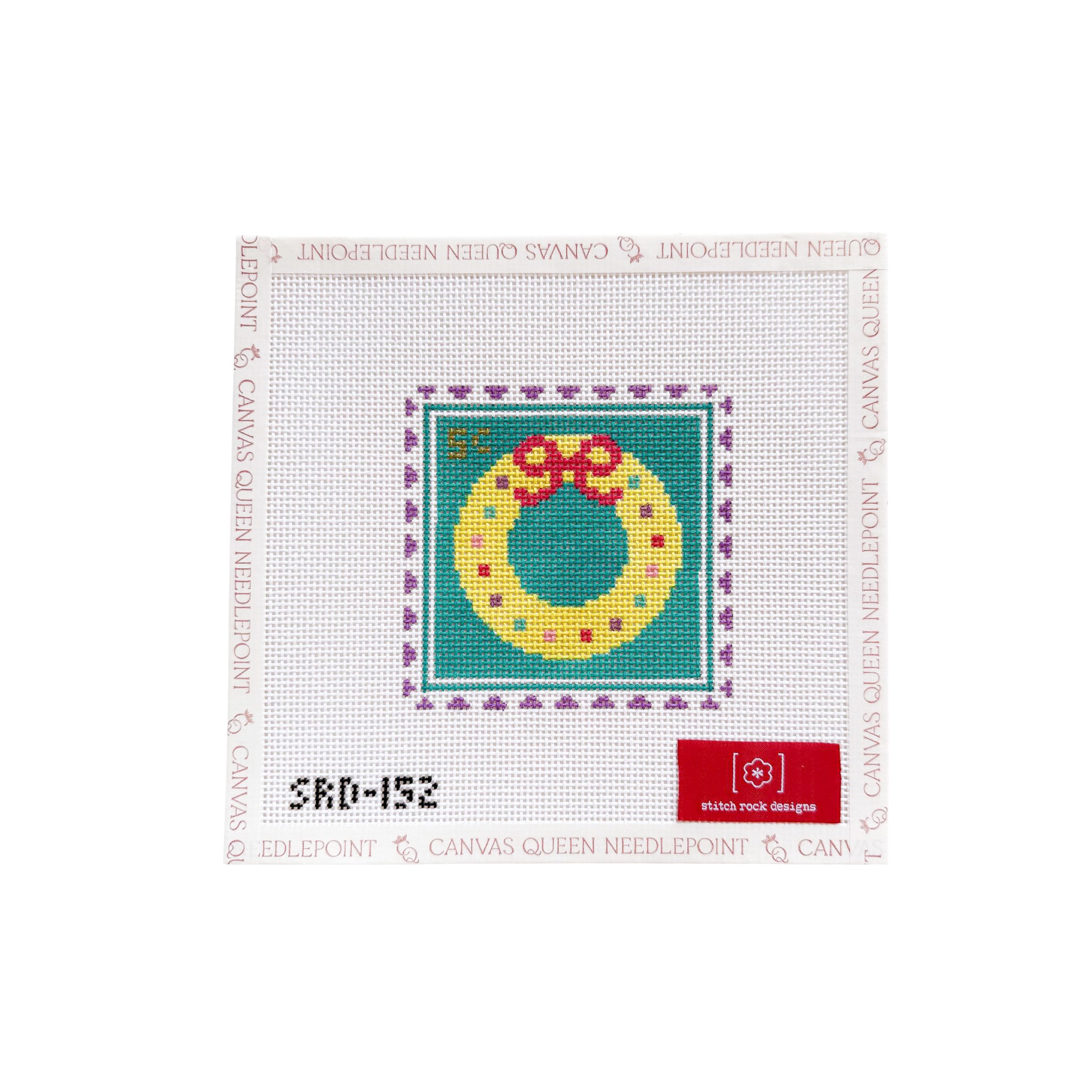 Wreath Stamp – Canvas Queen Needlepoint