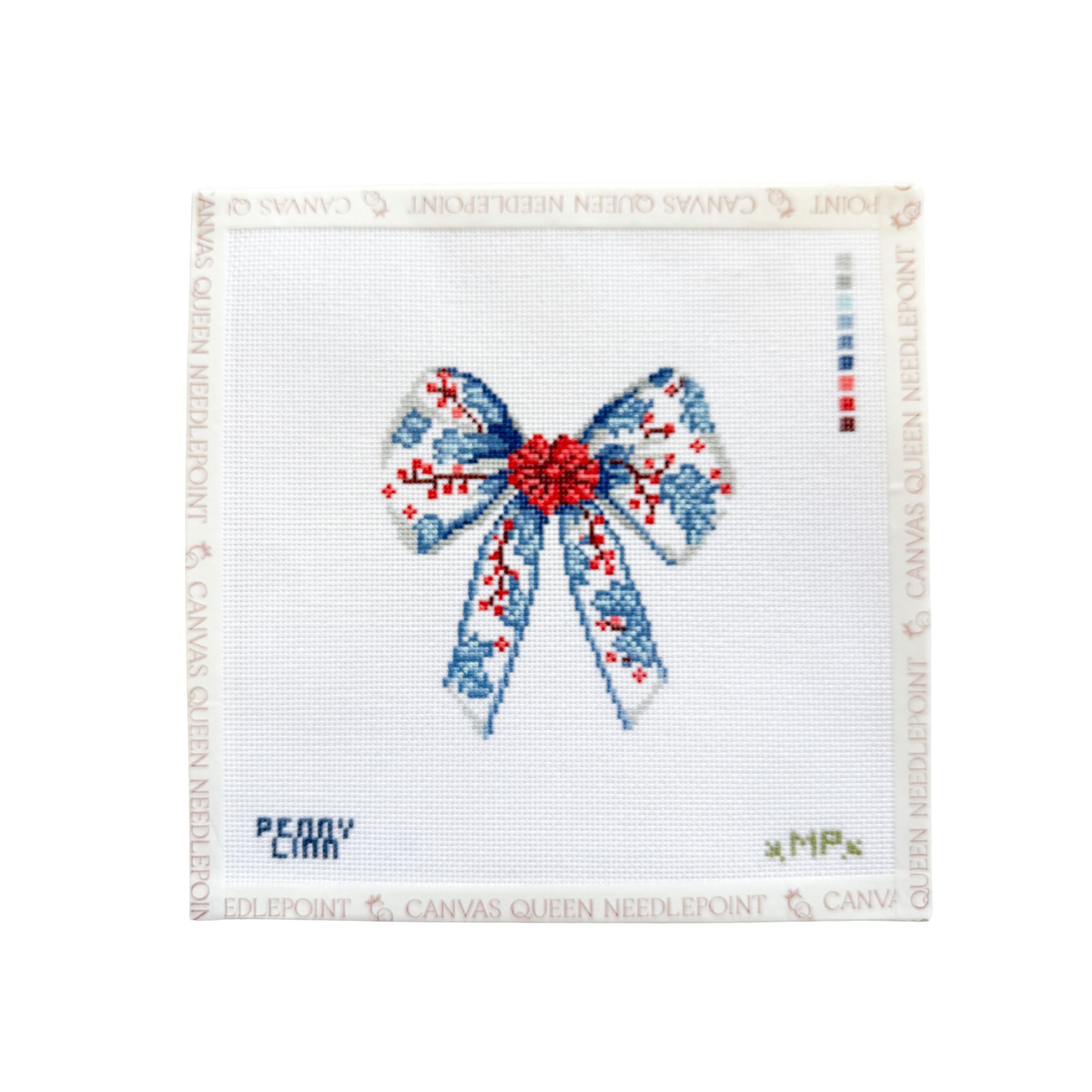Chinoiserie Christmas Bow – Canvas Queen Needlepoint