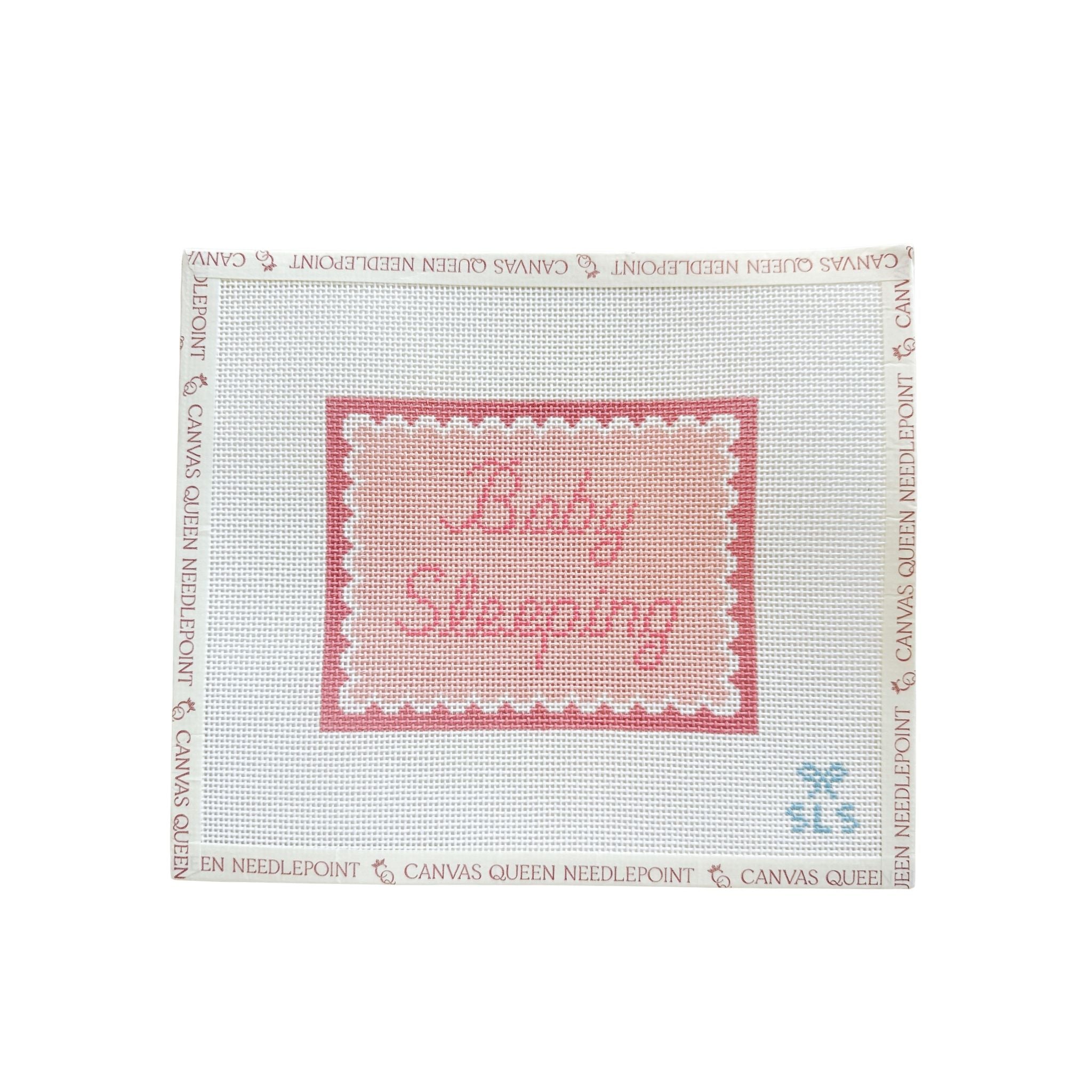 Baby Sleeping Pink Scallop – Canvas Queen Needlepoint