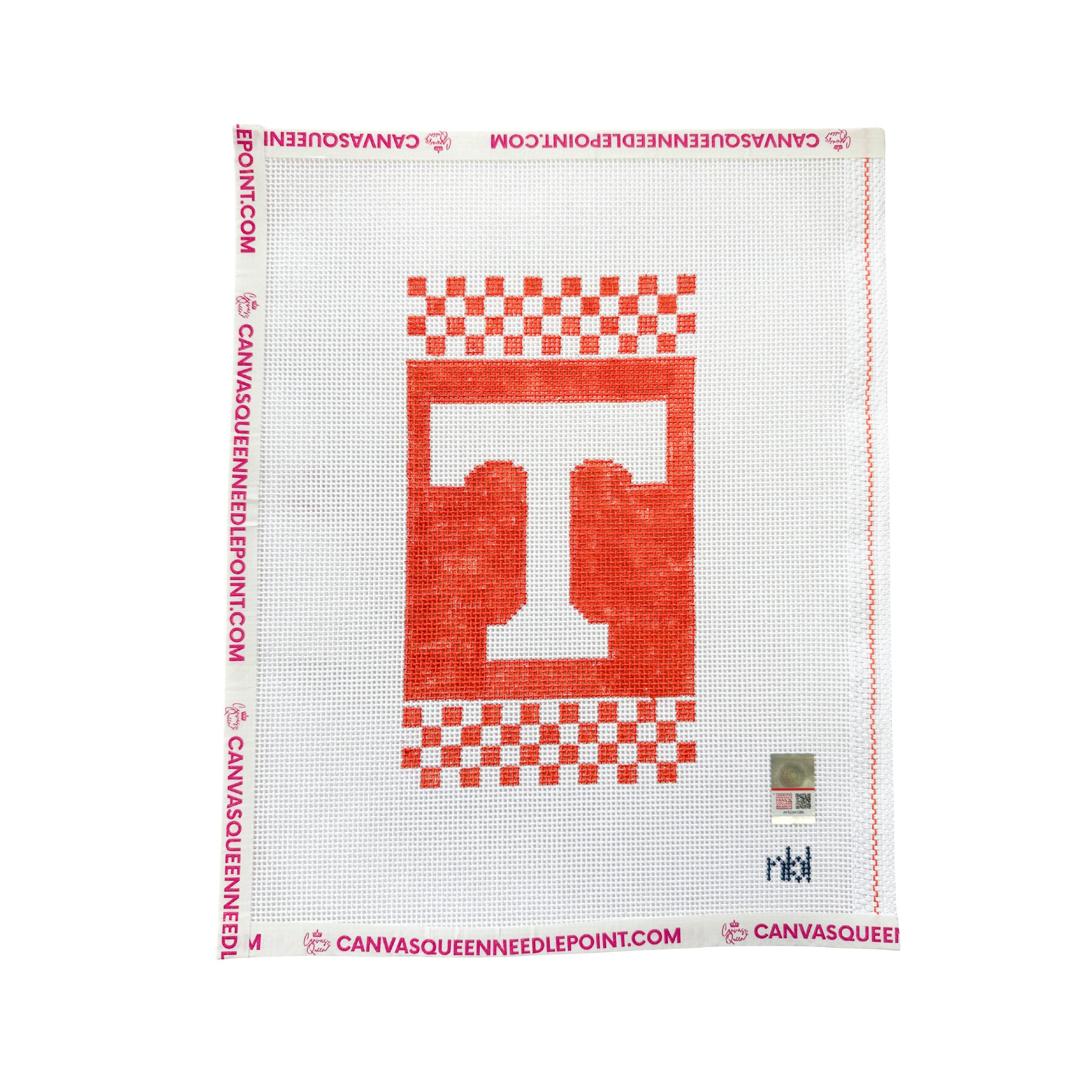 Tennessee Checkerboard Mini Flag – Canvas Queen Needlepoint