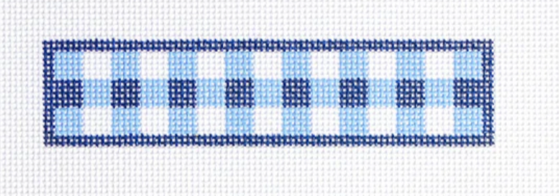 Blue Gingham Key Fob – Canvas Queen Needlepoint