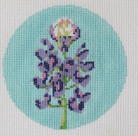 Bluebonnets Round – Canvas Queen Needlepoint