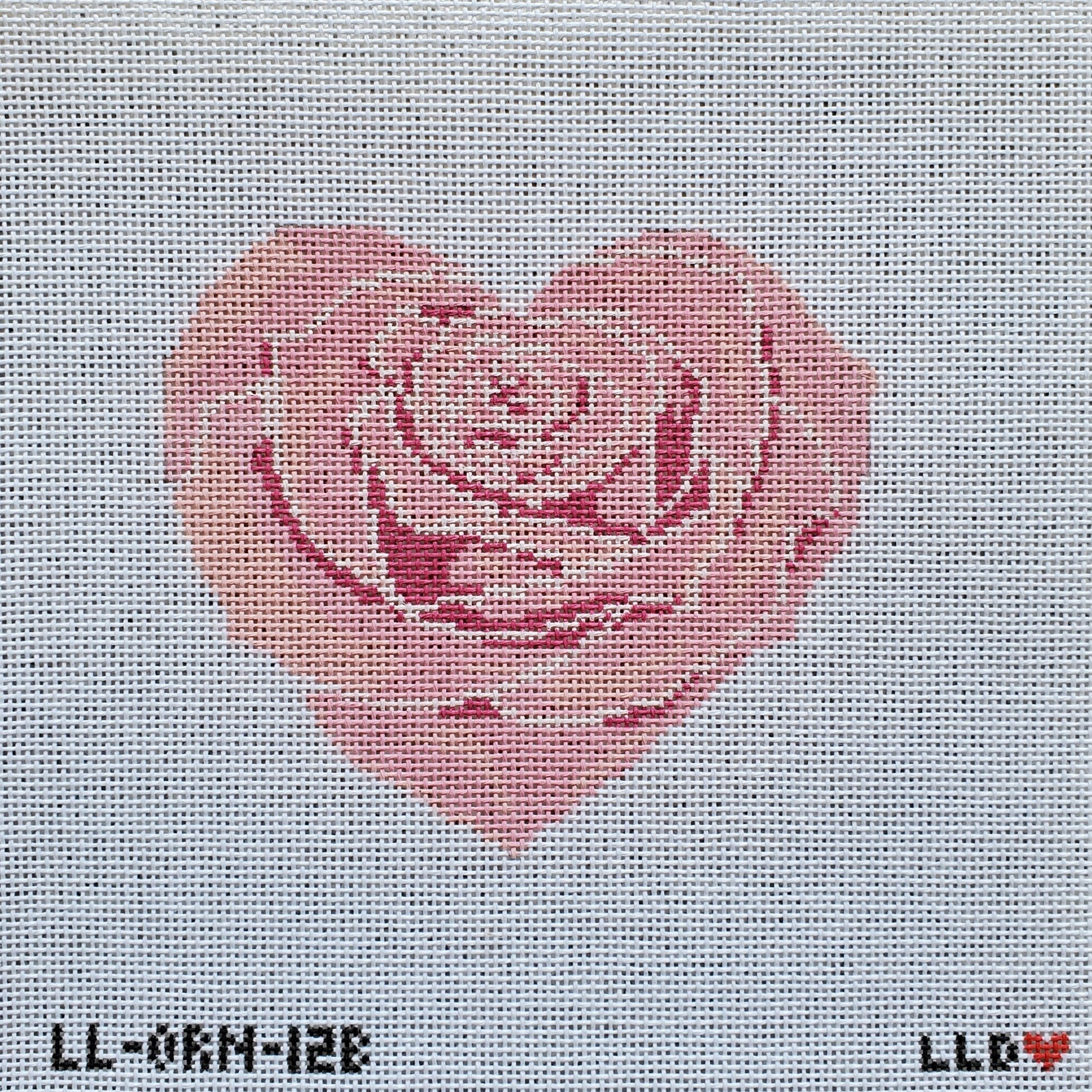 Rose Heart Large Pink – Canvas Queen Needlepoint