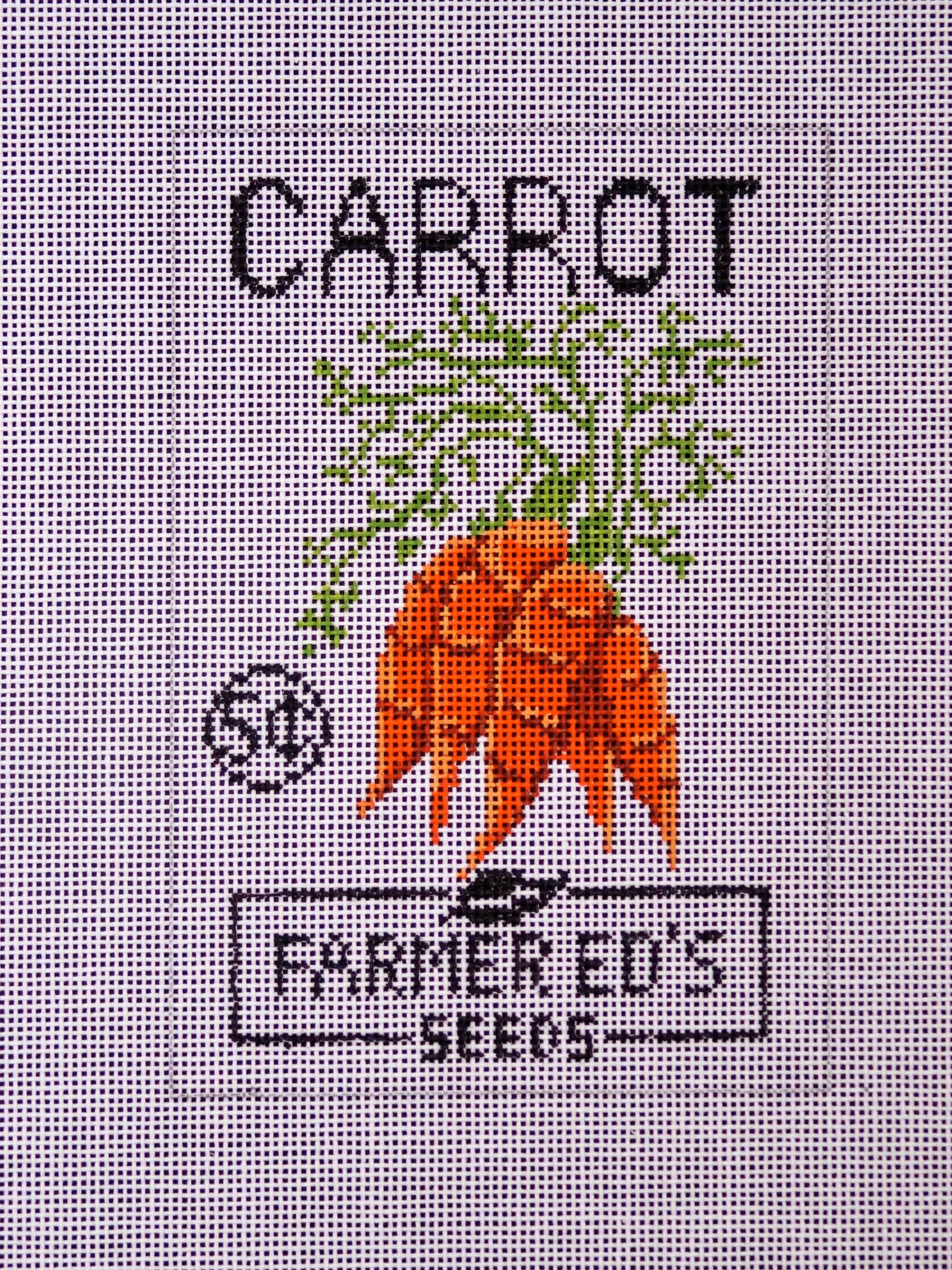 Carrot Seed Packet 13ct – Canvas Queen Needlepoint