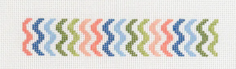 Rainbow Squiggle Key Fob – Canvas Queen Needlepoint